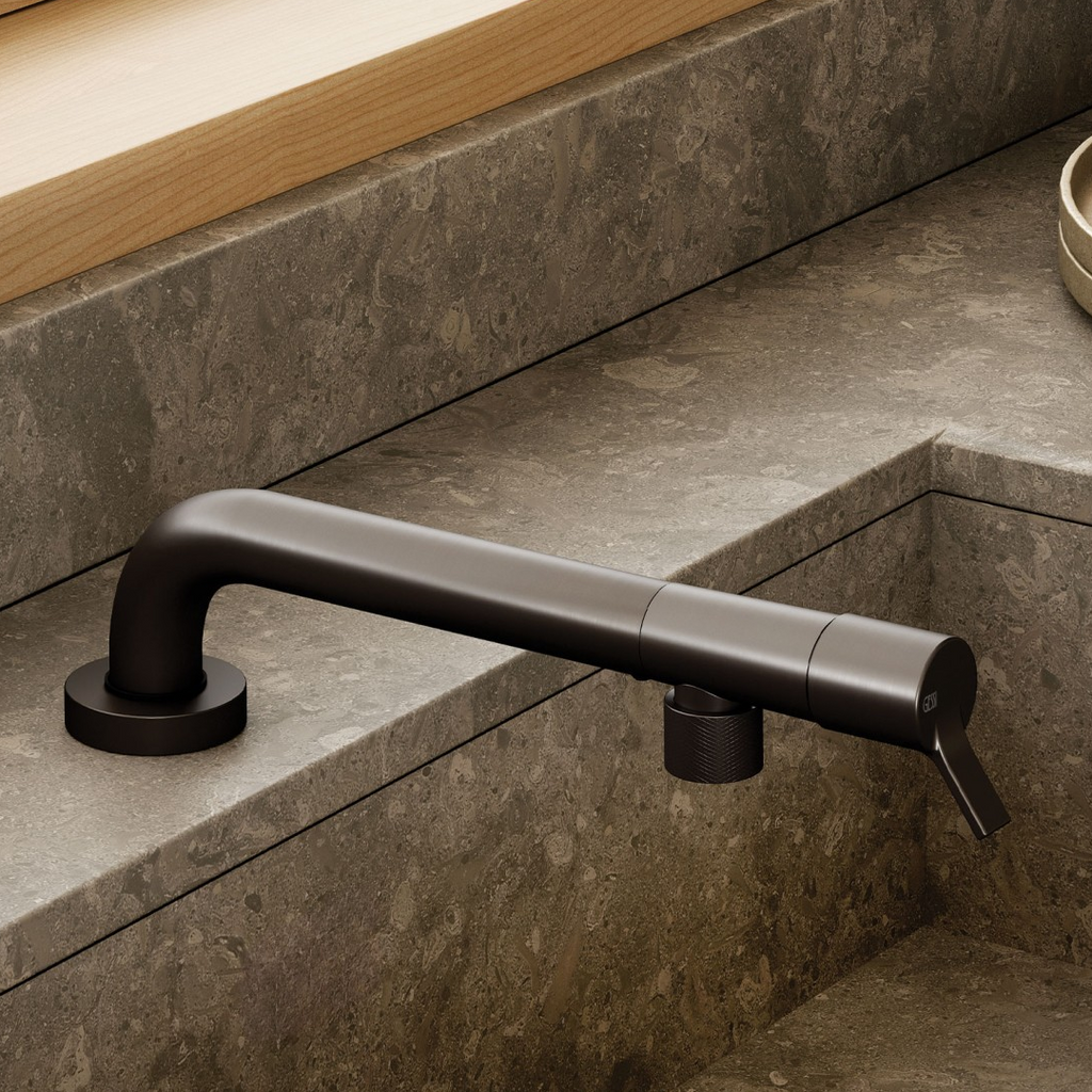 Gessi Su&Giù Retractable Spout Right Angle Sink Mixer - Brushed Copper