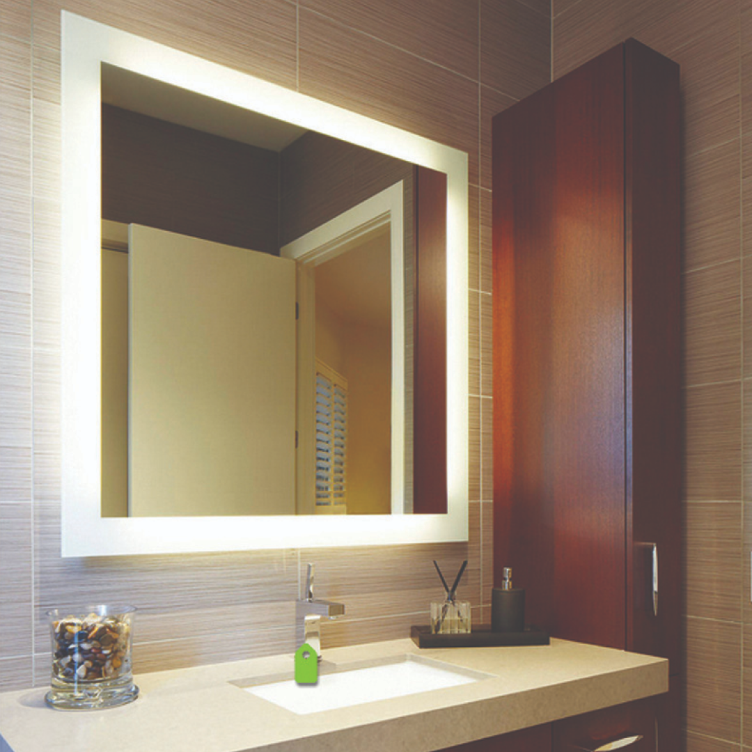 Thermogroup Backlit Rectangular Mirror Without Border Cool 900x750x45m