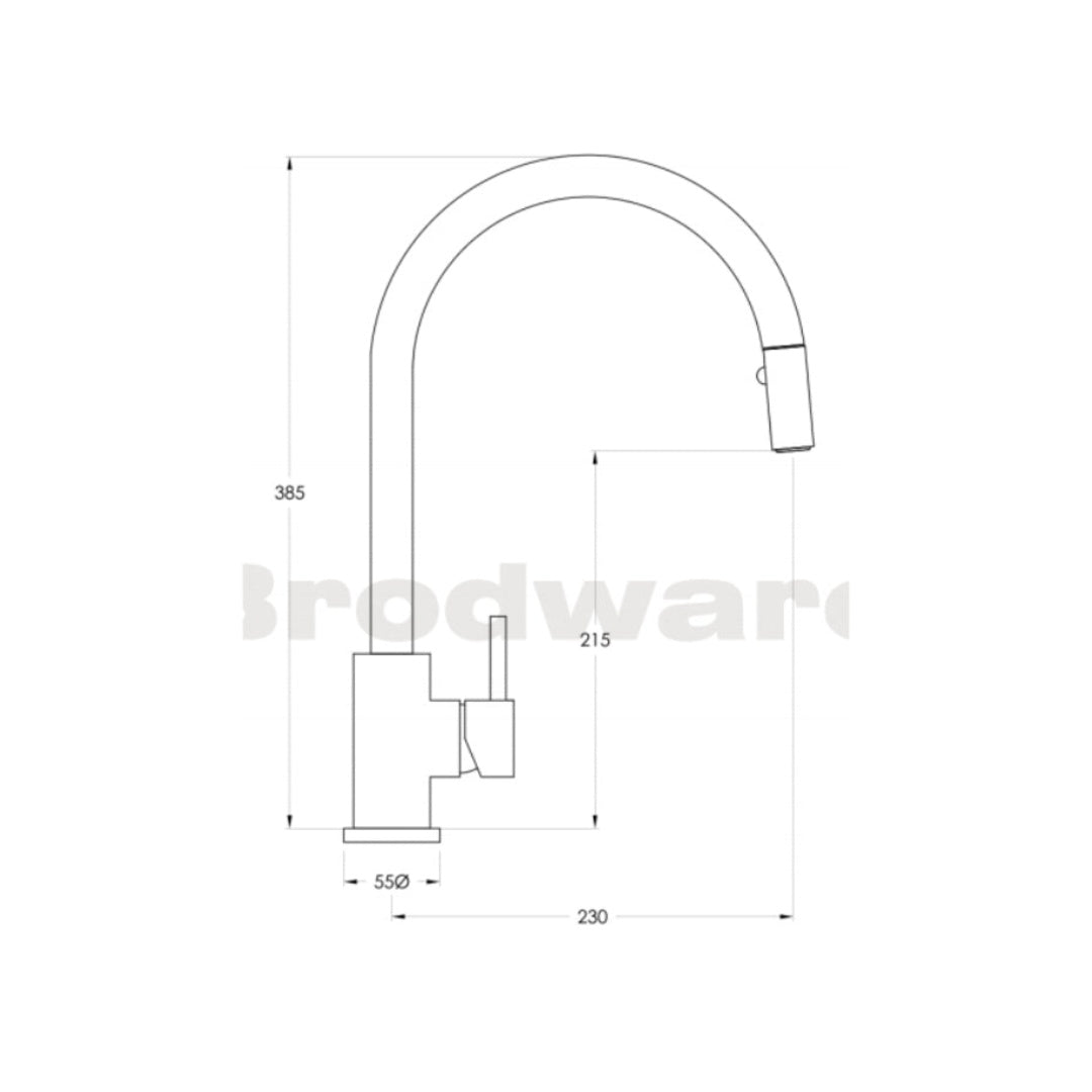 Brodware City Stik Pullout Kitchen Mixer - Durobrite Chrome
