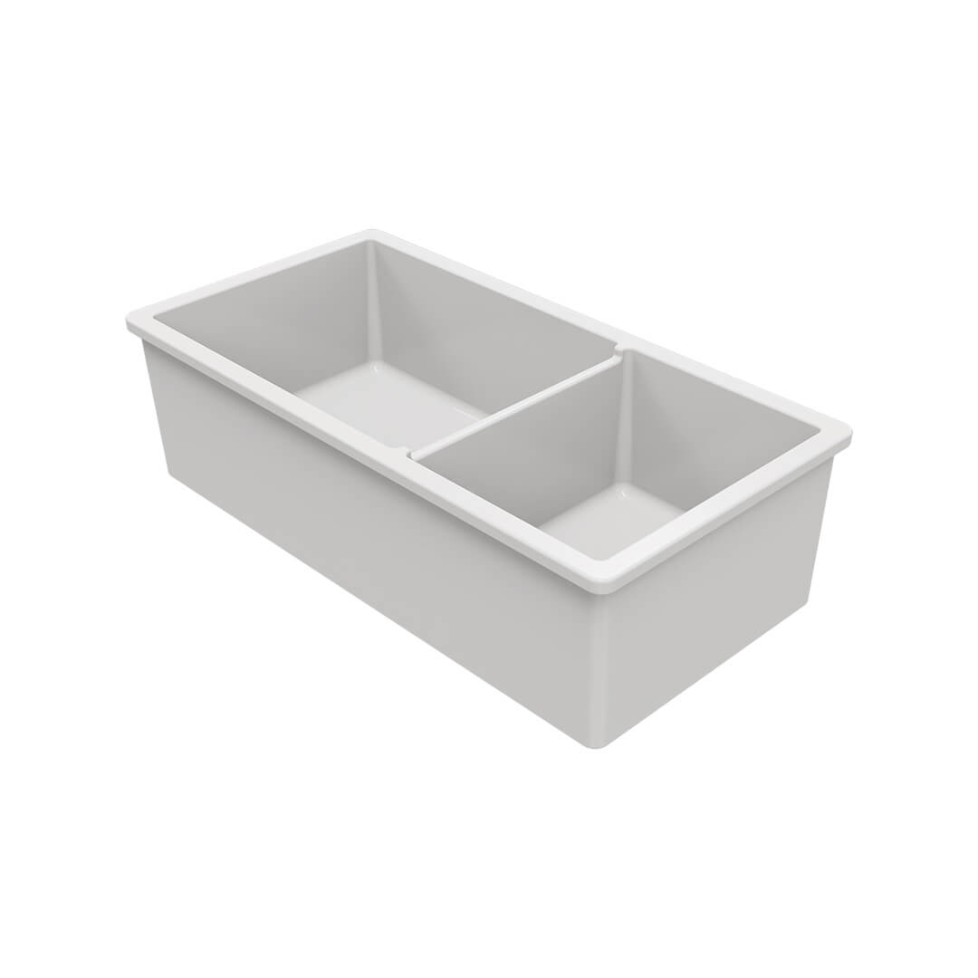 Turner Hastings Cuisine 1 & 1/2 Bowl Inset/Undermount Fine Fireclay Si