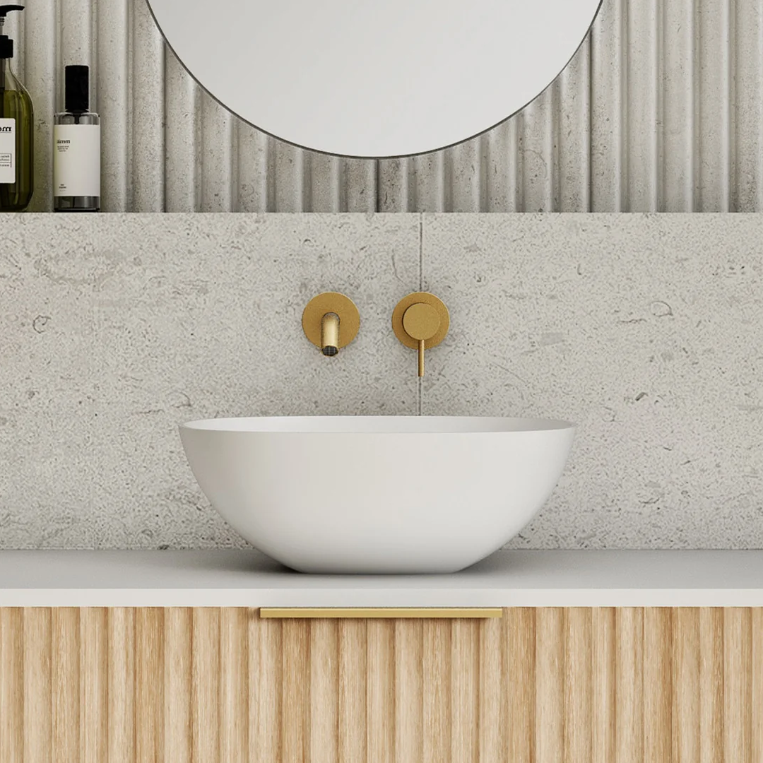 Cassa Design Rec Slim Solid Surface Basin - Matte White