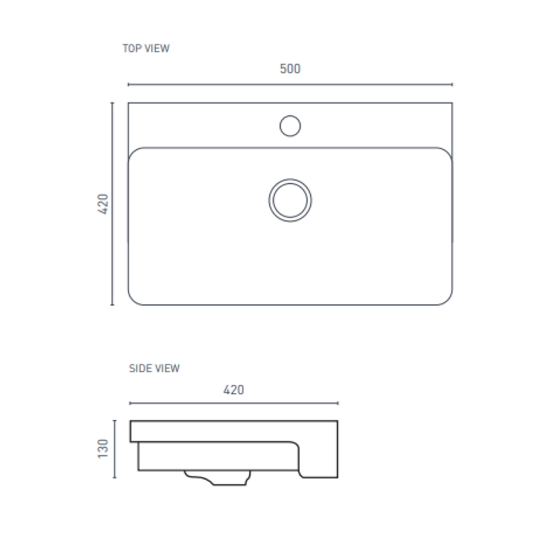 Decina Aria 500 Counter Top Basin - ARBSR1W