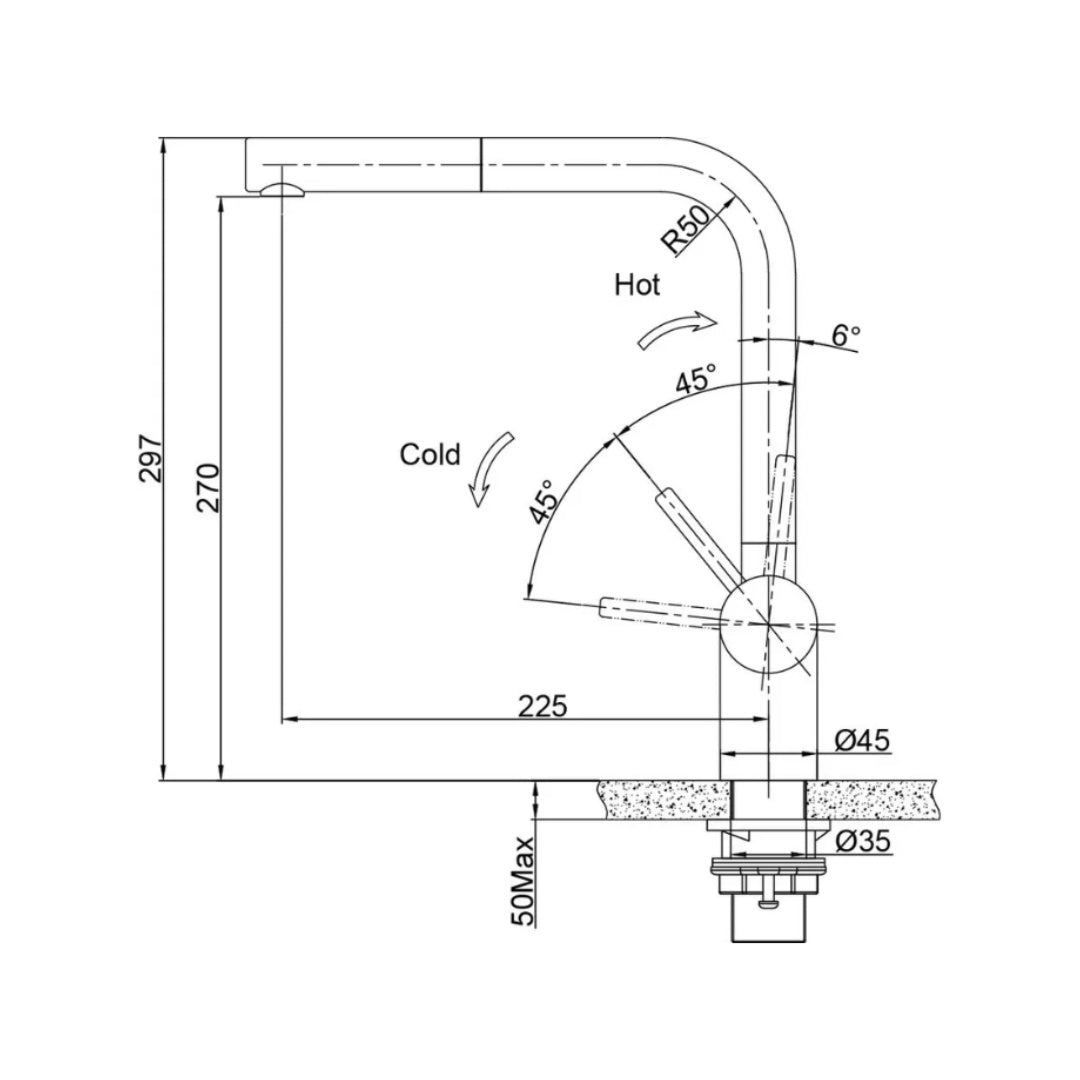 Franke TA9701 Atlas Neo Pull Out Tap - Stainless Steel