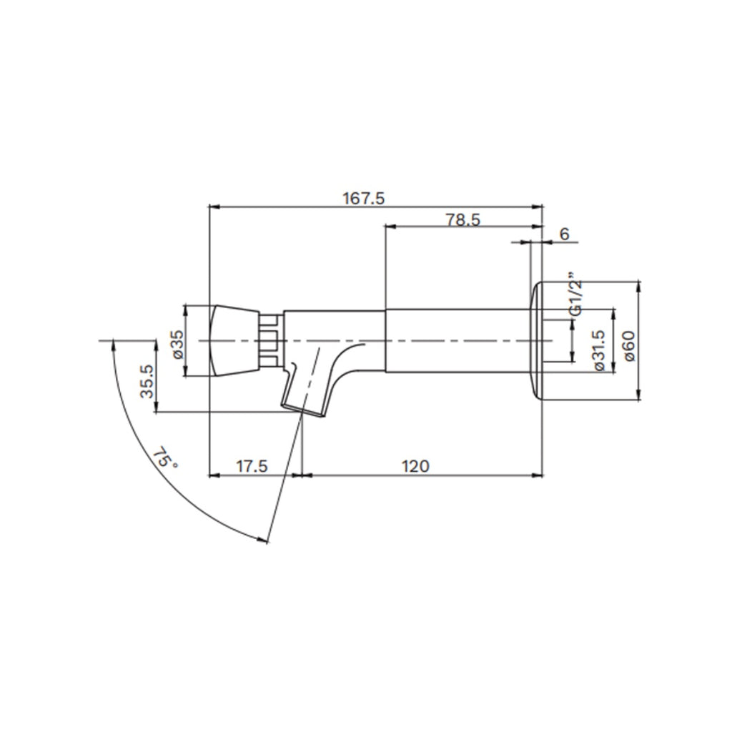 Gentec Timed Flow Bib Tap - Chrome