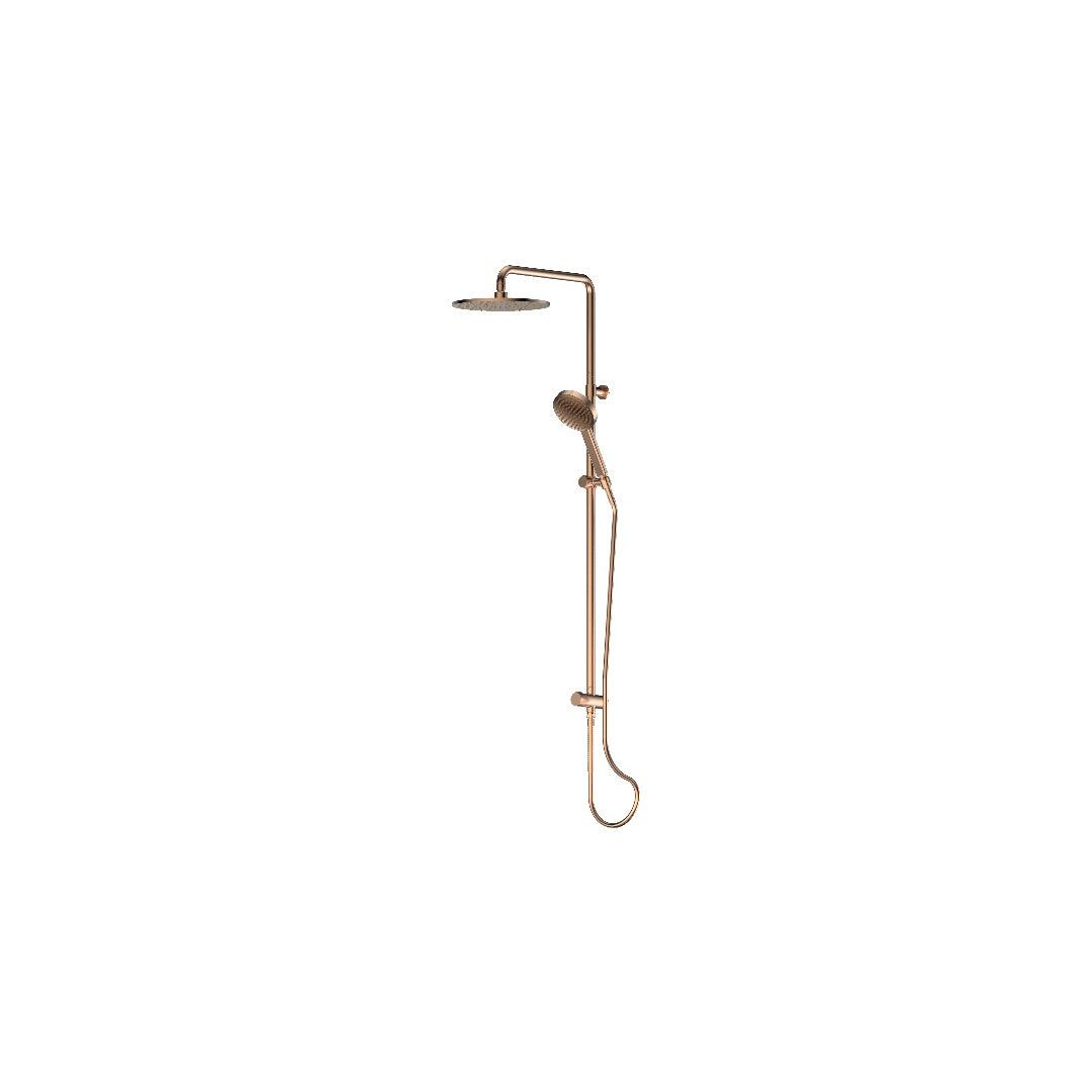 Greens Lavish Brass Twin Rail Shower System - Brushed Copper