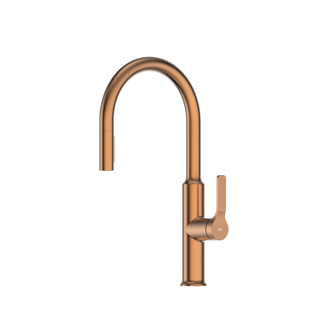 Greens Craft Pull-Down Kitchen Mixer with Prep Spout - LF Brushed Bron