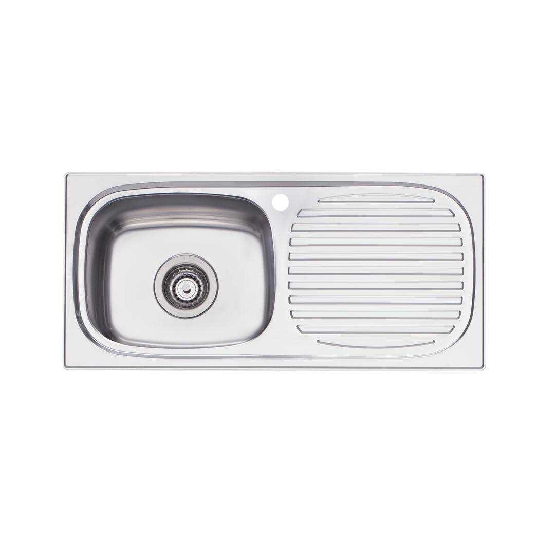 Oliveri Martini Single Bowl Left Hand Sink with Drainer - 1 Tap Hole M ...