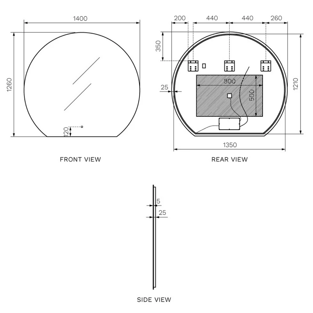 Parisi Mezza Luna 1400 Progressive LED Mirror - MZ-1400M – Cass Brothers