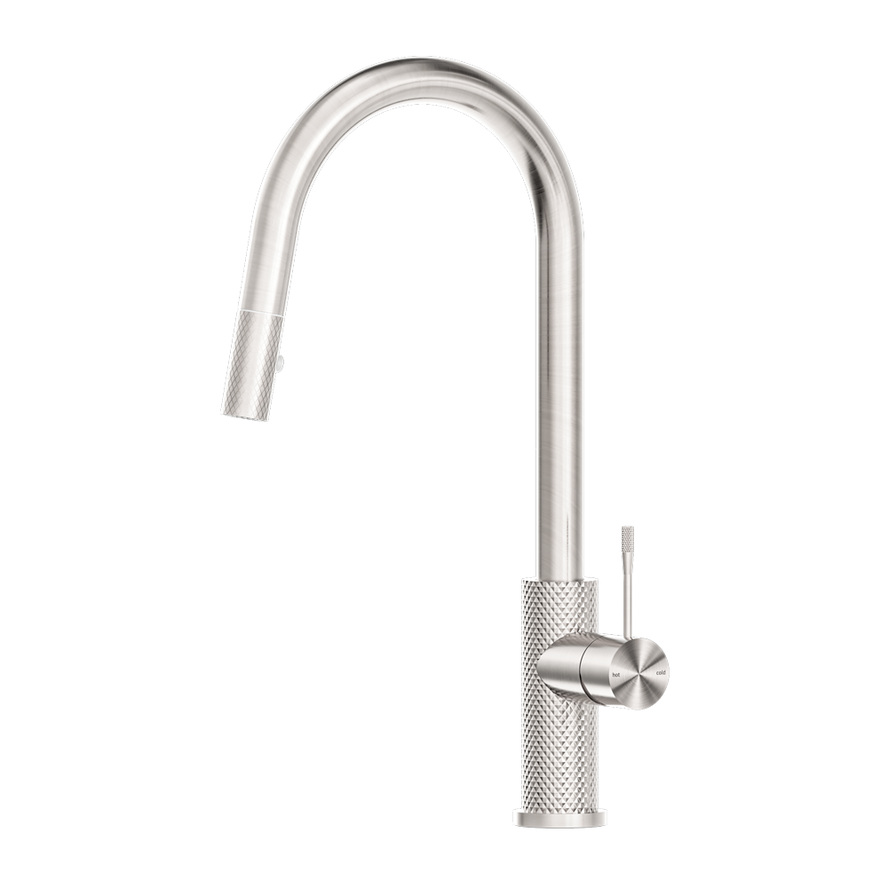 Nero Opal Pull Out Sink Mixer With Vegie Spray Function - Brushed Nick ...