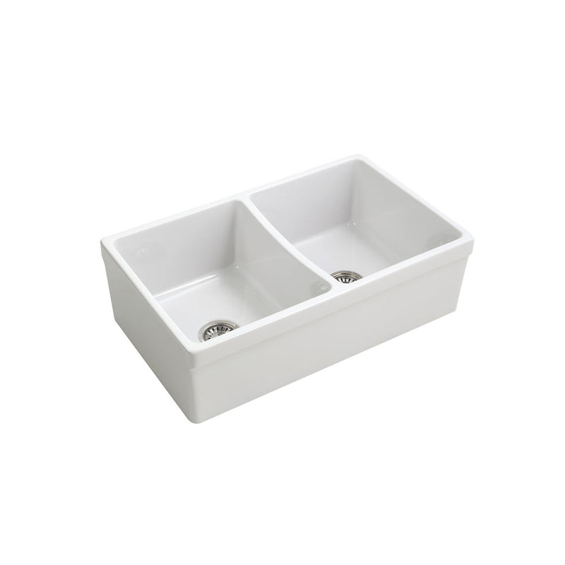 Parisi Veneto Double Bowl Sink 830mm - Gloss White