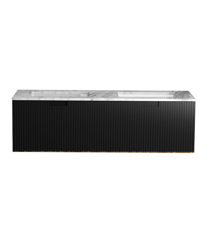 Buy Parisi Riga 1400 Wall Mounted Cabinet with Marble Top Double Bowl ...