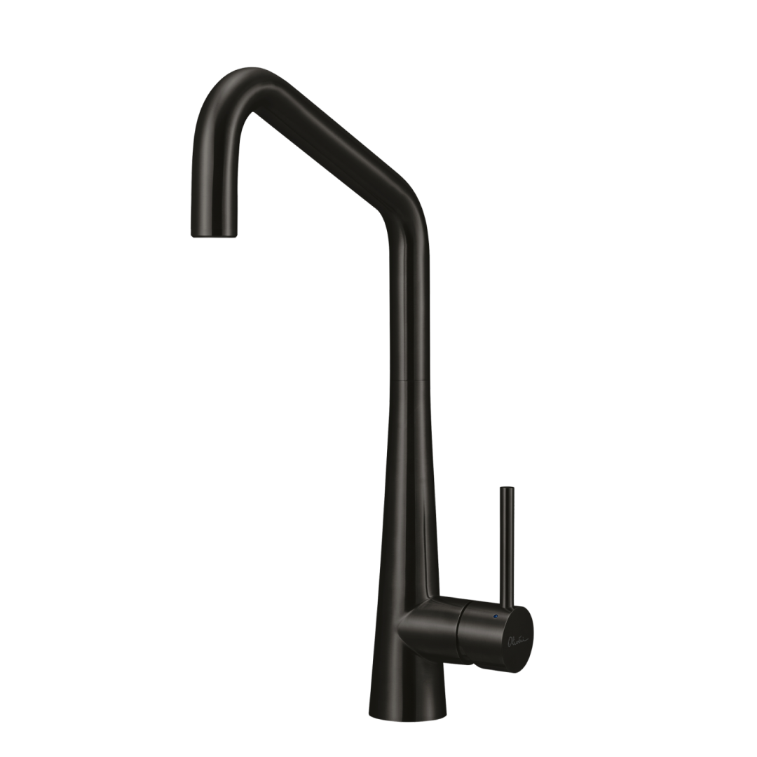 Oliveri Essente SS316 Square Gooseneck Sink Mixer - Brushed Black - SS ...