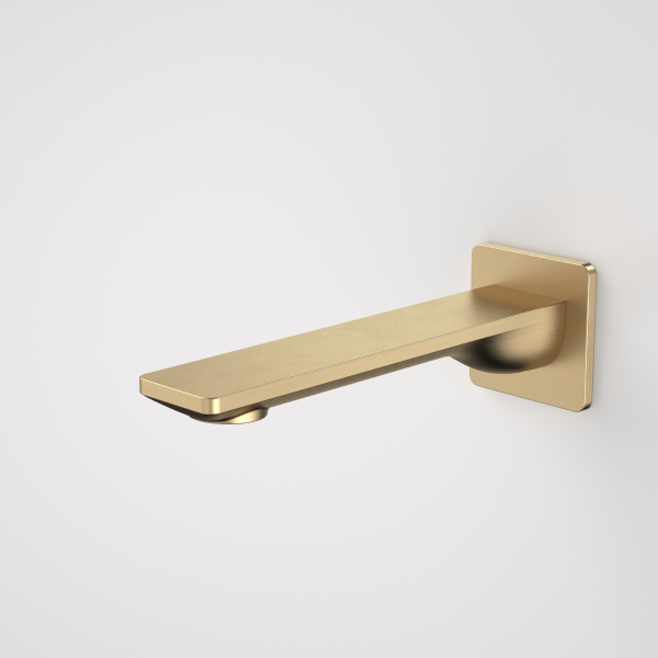Caroma Urbane II 180mm Basin/Bath Outlet Square Plate - Brushed Brass ...