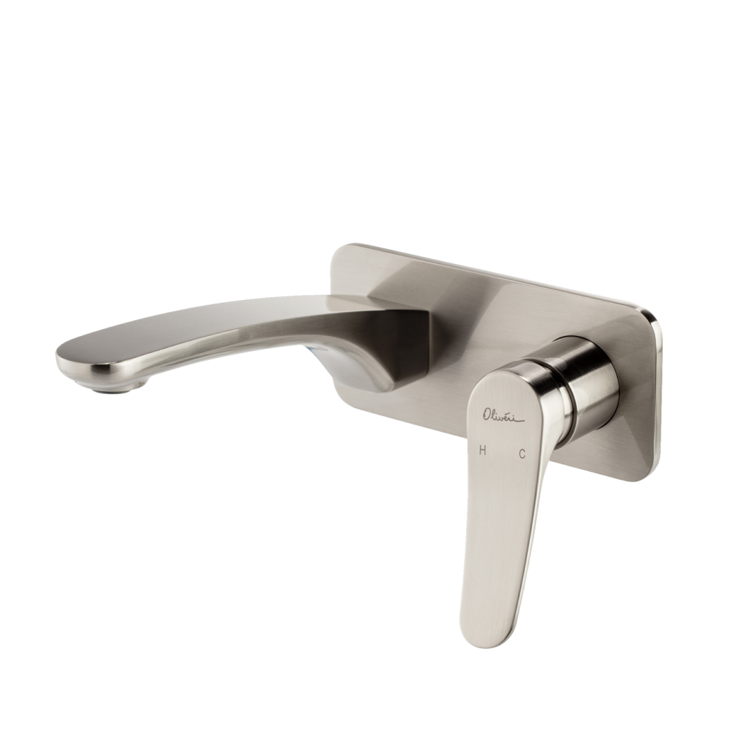 Oliveri Verona Basin Wall Mixer Set Includes In-Wall Body - LF Brushed