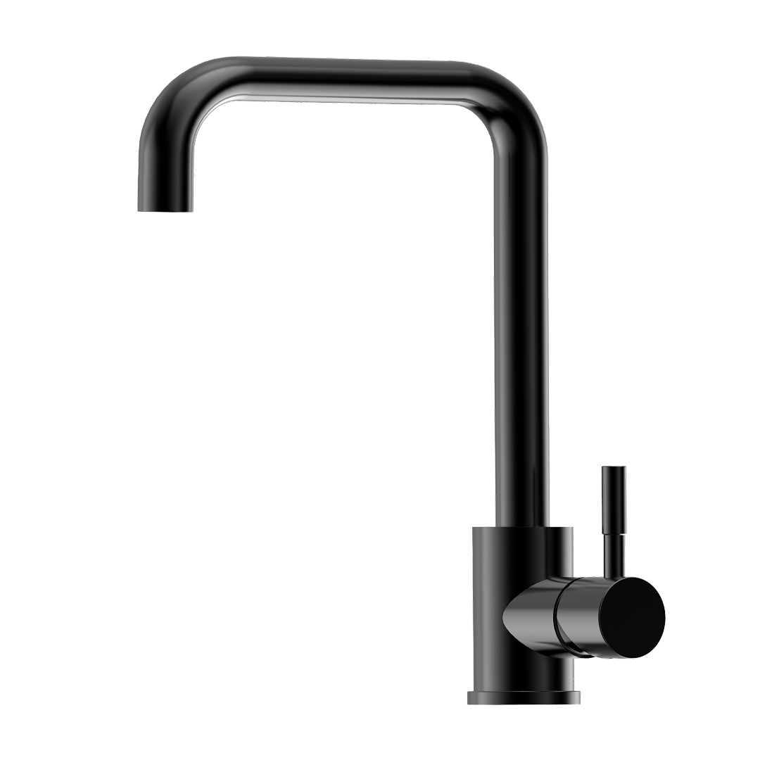 Suprema Xpressfit Classic Square Gooseneck Sink Mixer - Matte Black XF ...