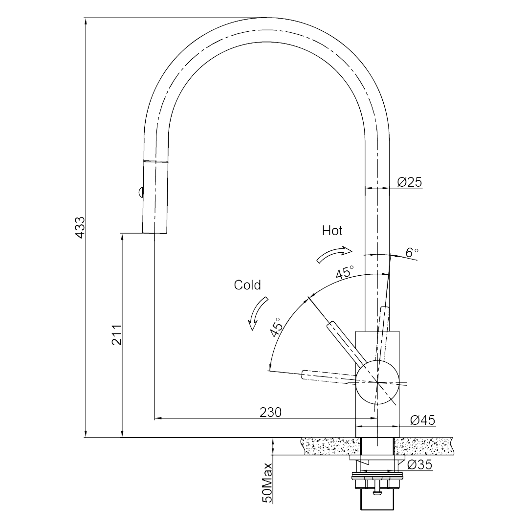Franke - Eos Neo Pull-Out Tap - Black Steel - TA9601BS