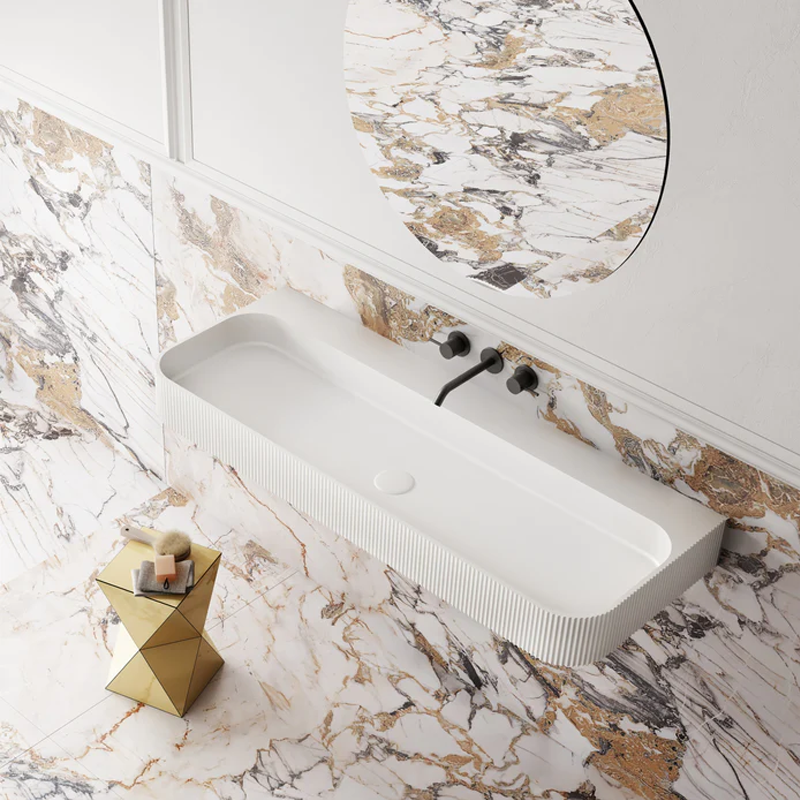 Buy Cassa Design V-Groove 1200mm Wall Hung Basin - Gloss White Online ...