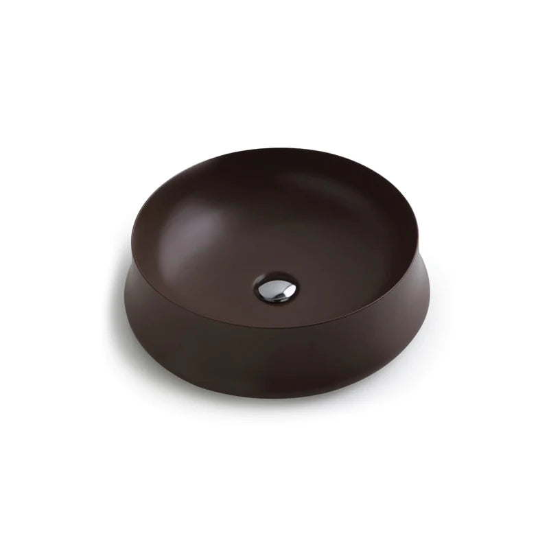 Parisi Simas Sharp 50 Round Bench Basin - Matte Chocolate