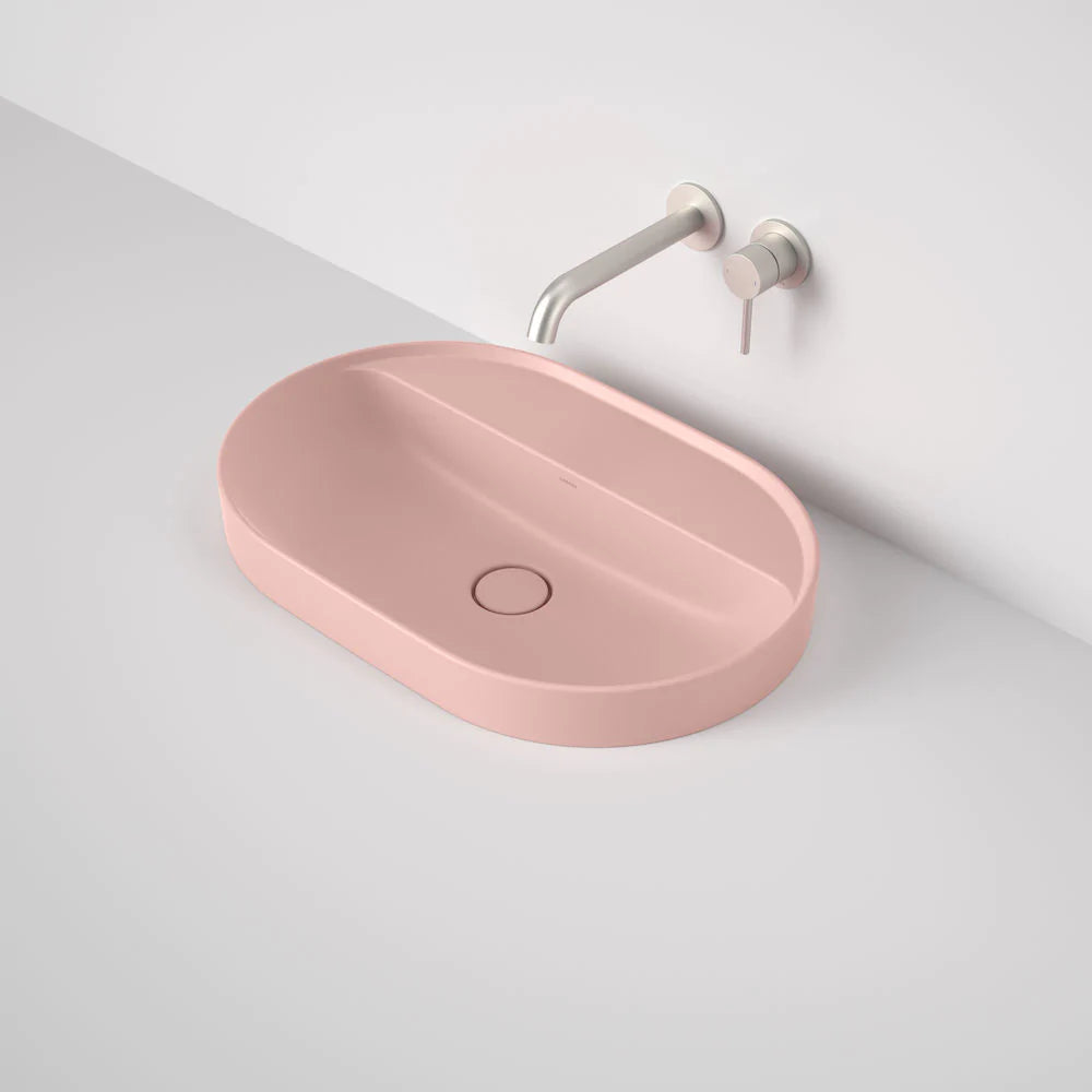 Buy Caroma Liano II 600mm Pill Inset Basin w/Tap Landing - Matte Pink ...
