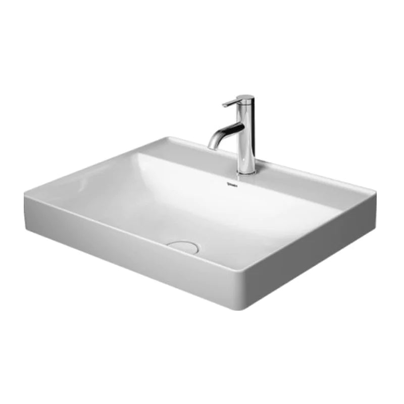 Duravit Durasquare 600 Above Counter Basin - 1 Tap Hole - Gloss White