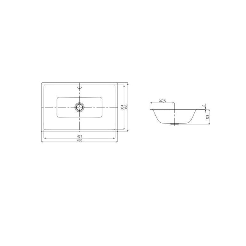 Kaldewei Puro Undercounter Basin - 600mm x 385mm - Gloss White