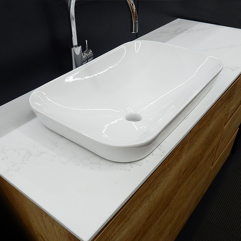 Ledin Jane 1200 Oak Freestanding Vanity Solid Surface Top & Basin