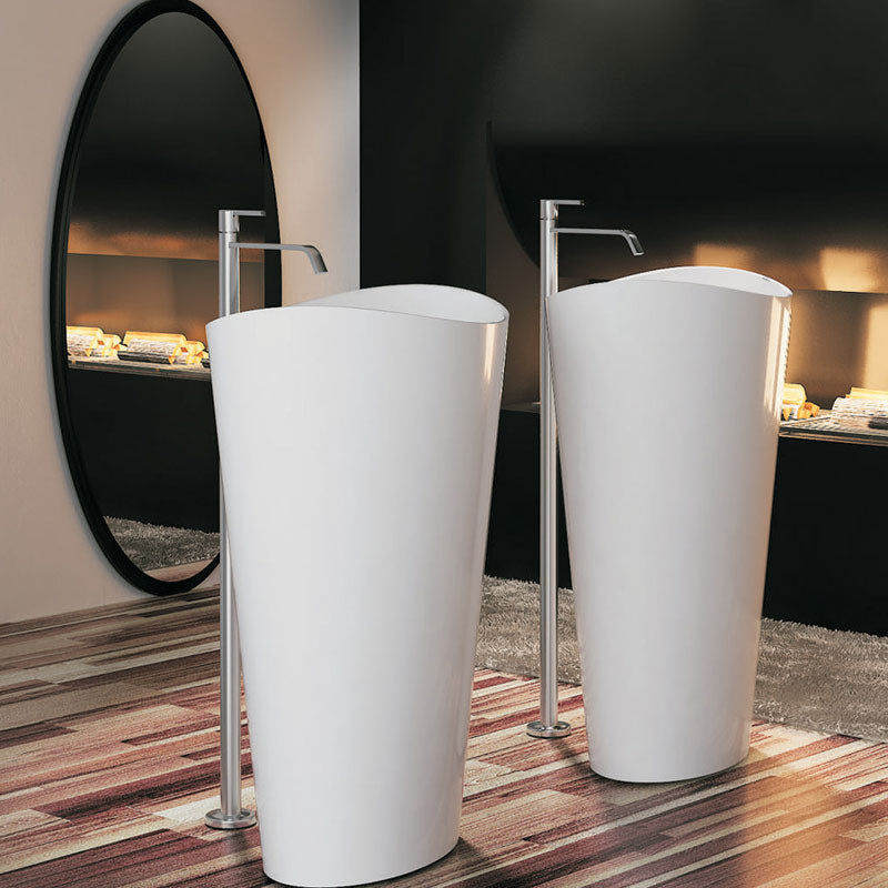 Pietra Bianca Wave Freestanding Basin - Coco Brown