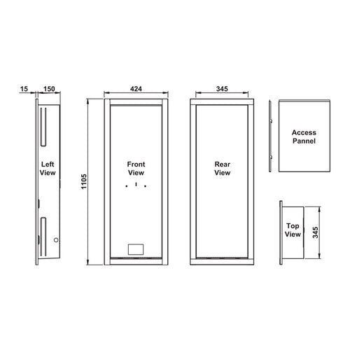 Buy Rinnai Lockable Recess Box Galvanised Steel RBOX04L Online | Cass ...